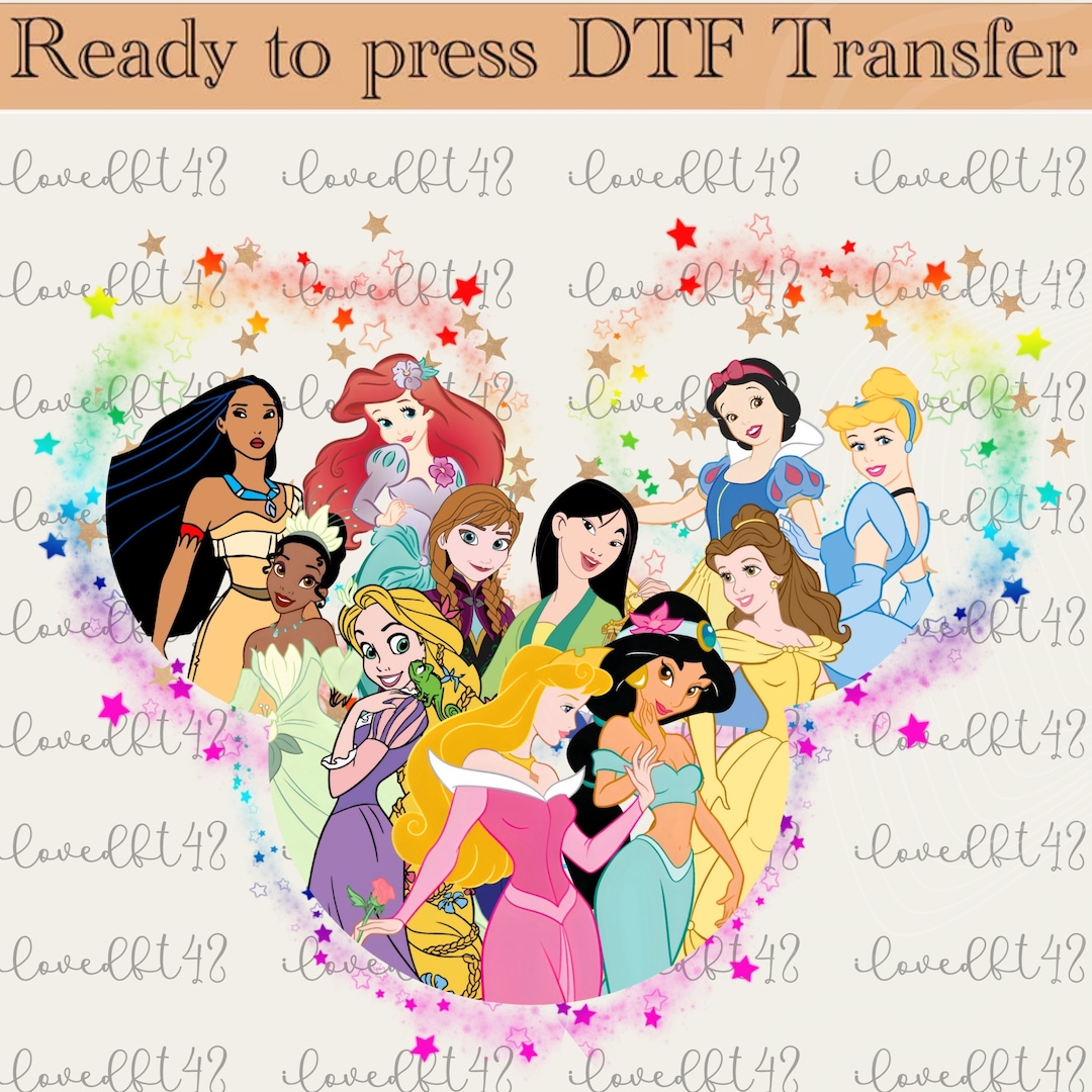 Disney Princess Ready to Press,disney Heat Transfer,rapunzel Dtf,moana ...