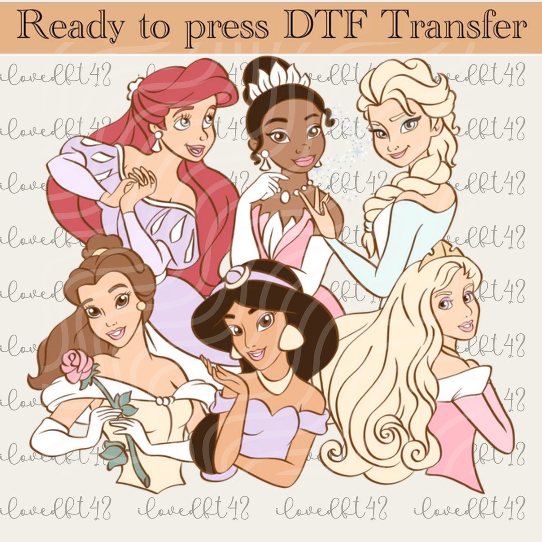 Disney Princess Ready to Press,disney Heat Transfer,rapunzel Dtf,moana ...