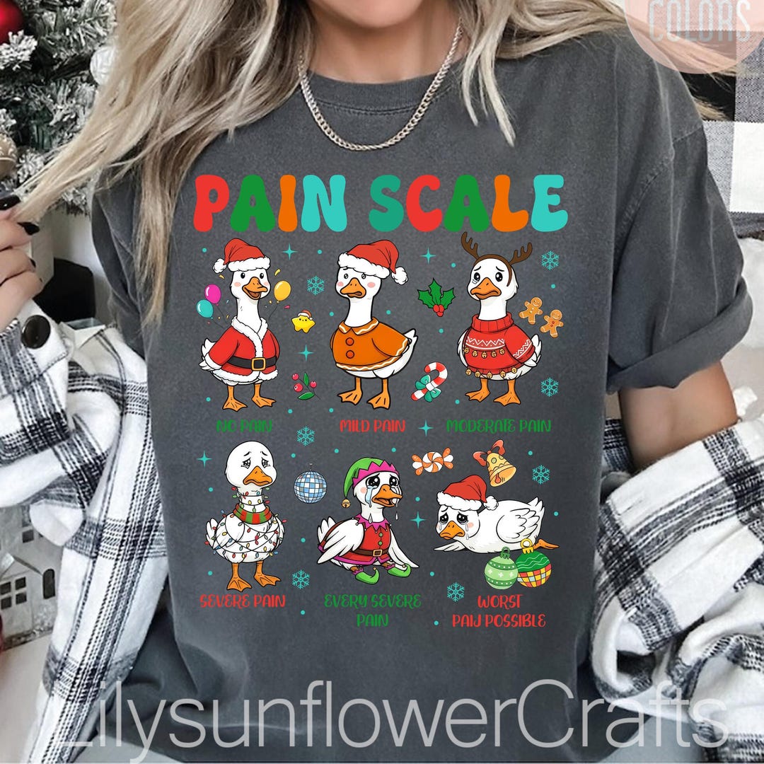Silly Goose Pain Scale, Mental Health Shirt, Christmas Silly Goose ...