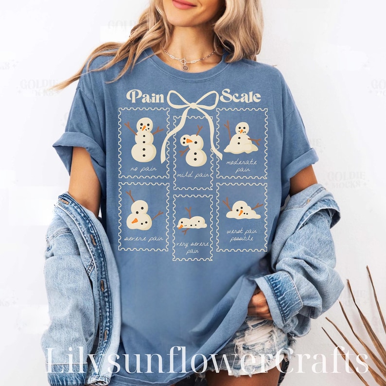 Snowman Pain Scale Shirt, Mental Health Shirt, Christmas Snowman Nurse ...