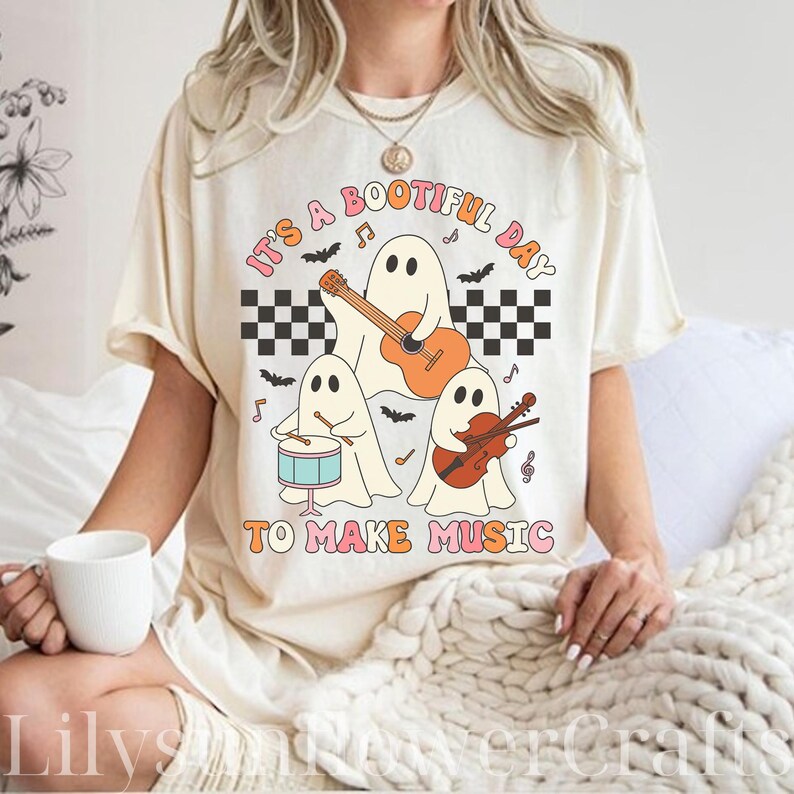 It's A Bootiful Day to Make Music Halloween, Spooky Music Teacher Shirt, Ghost Music Teacher ...