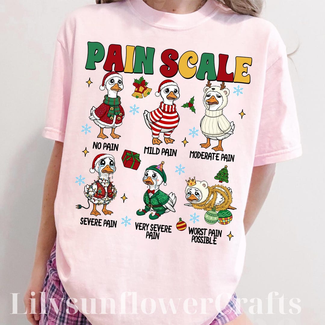 Pain Scale Funny Goose Mental Health Shirt, Christmas Silly Goose Nurse ...