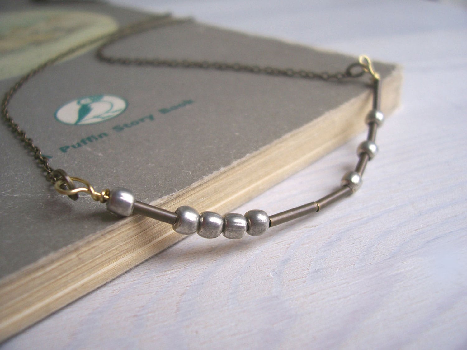 Luck Morse Code Necklace Mixed Metals Dots and Dashes - Etsy