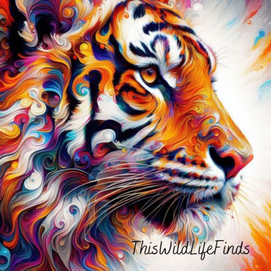 Abstract Tiger Printable Graphic INSTANT DOWNLOAD Poster Gift Wildlife ...