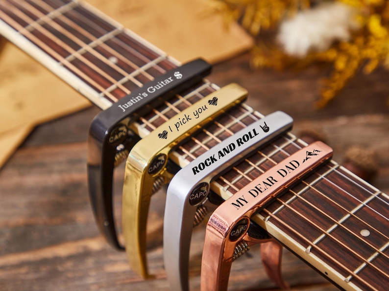 Custom Wooden Guitar Capo for Him,personalized Guitar Accessories for ...