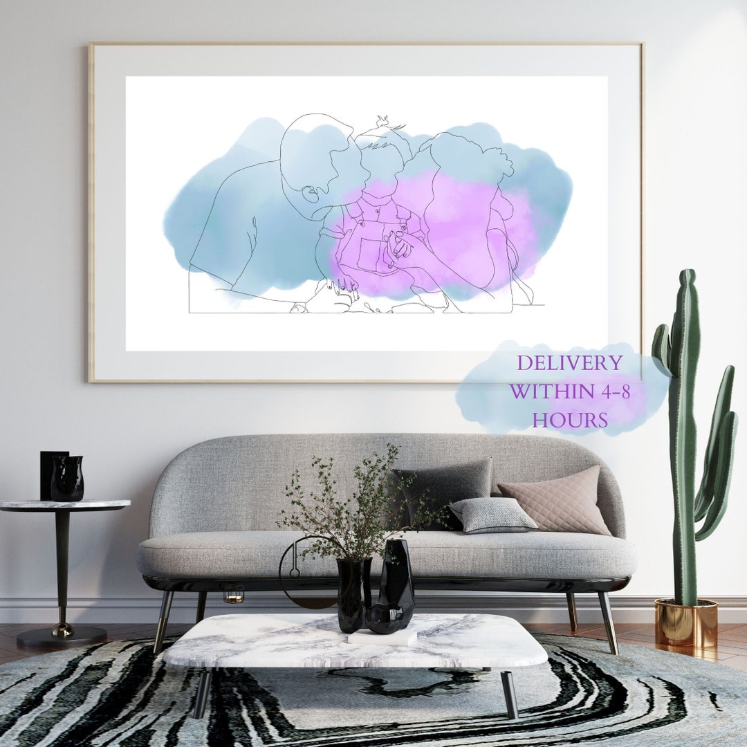 Custom Family Portrait, Line Drawing From Photo, Custom Illustration ...