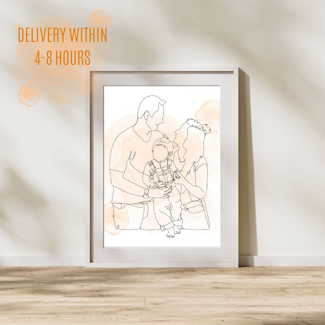 Custom Family Portrait, Line Drawing From Photo, Custom Illustration ...