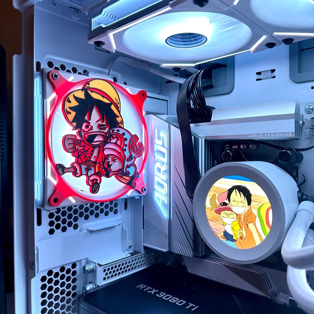 Luffy Chopper Chibi One Piece Gaming Computer PC Fan Shroud Grill Cover ...