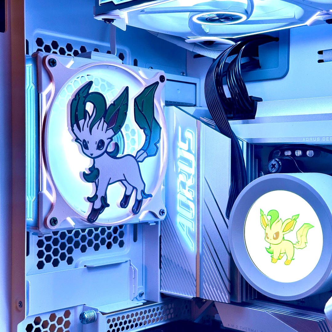 Leafeon Pokemon Gaming Computer PC Fan Shroud Grill Cover Custom Anime ...
