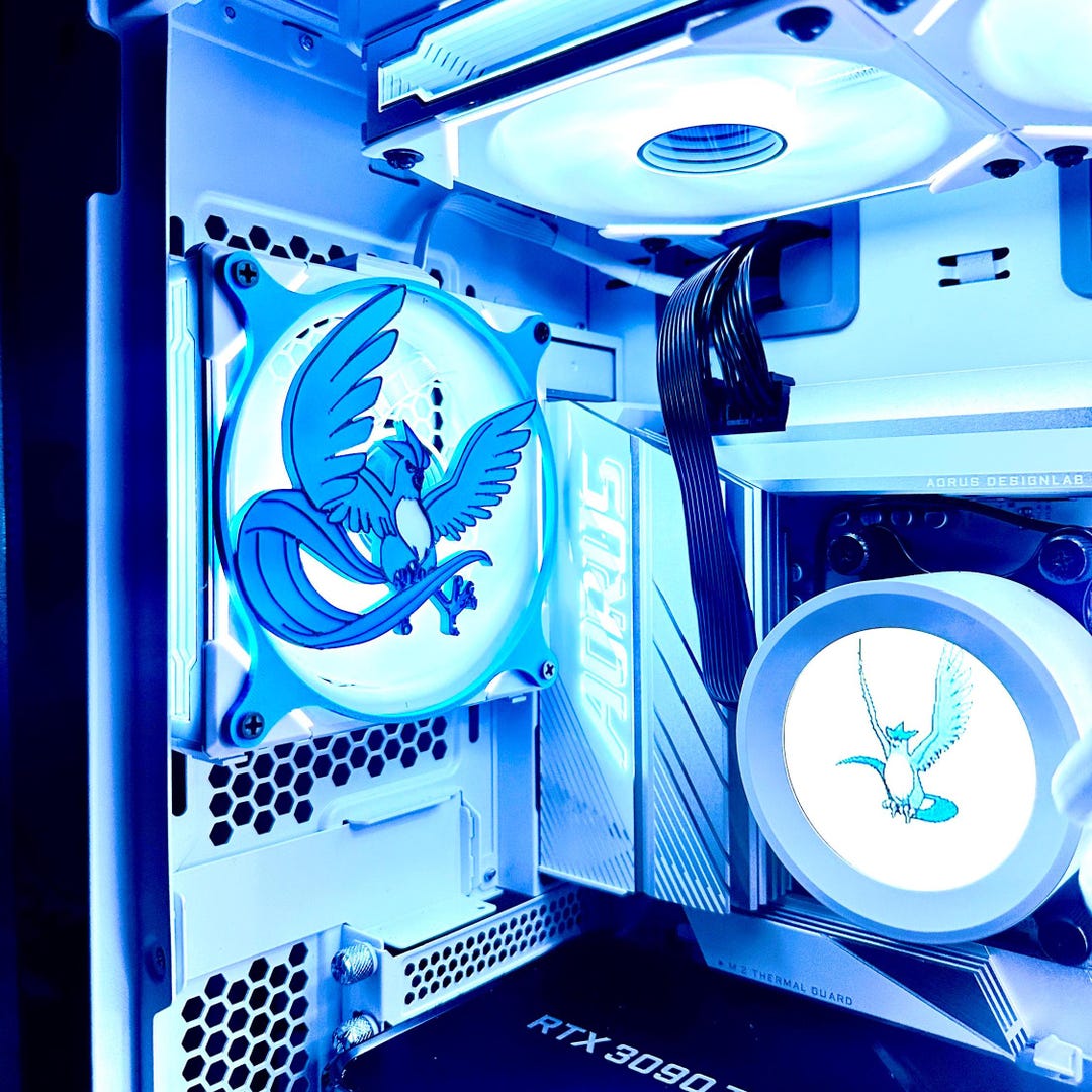 Articuno Pokemon Gaming Computer PC Fan Shroud Grill Cover Custom - Etsy