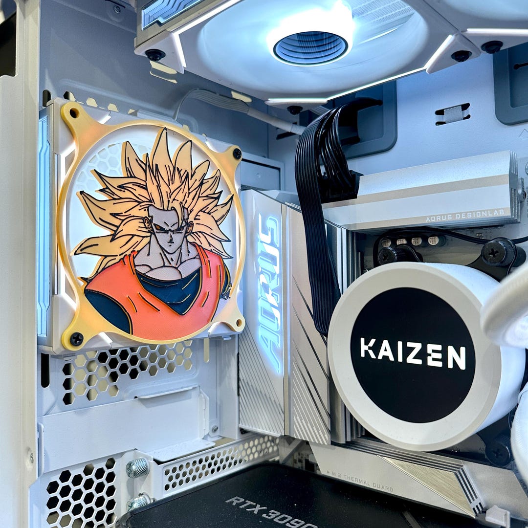 Goku Super Saiyan 3 Gaming Computer PC Fan Shroud Grill Cover Custom ...