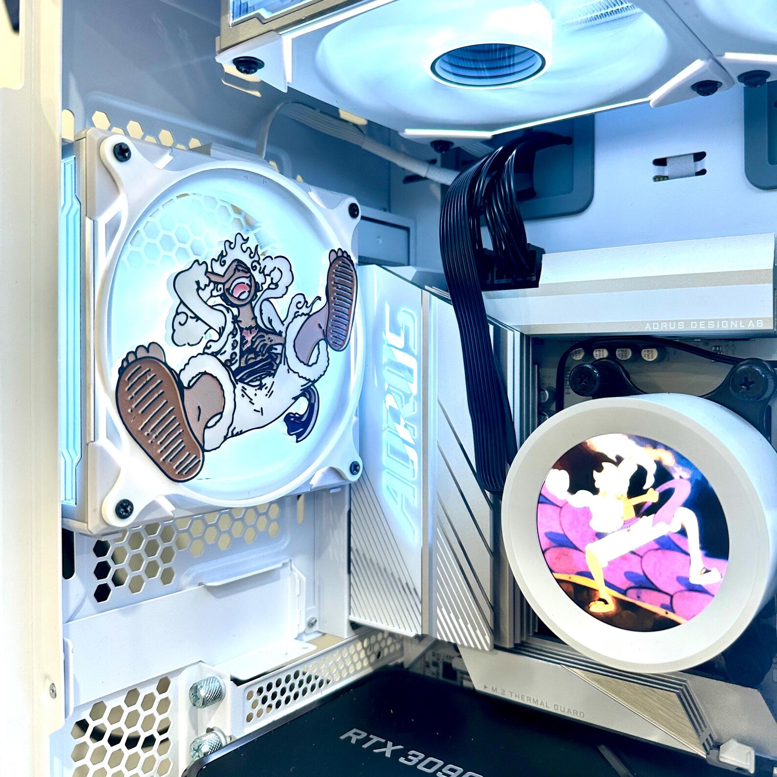 Luffy Sun God Nika Gear 5 One Piece Gaming Computer PC Fan Shroud Grill ...