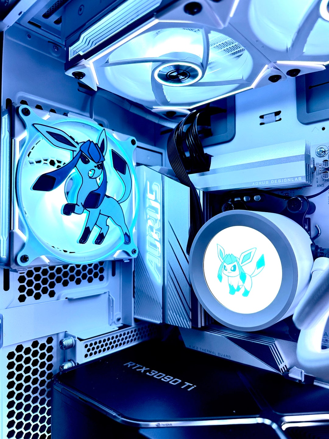 Glaceon Pokemon Gaming Computer PC Fan Shroud Grill Cover Custom - Etsy