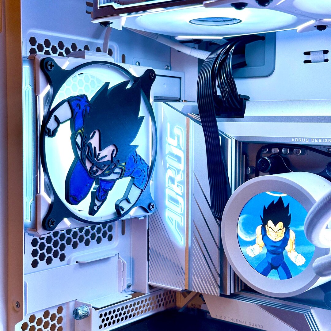 Vegeta Super Saiyan DBZ Gaming Computer PC Fan Shroud Grill Cover ...