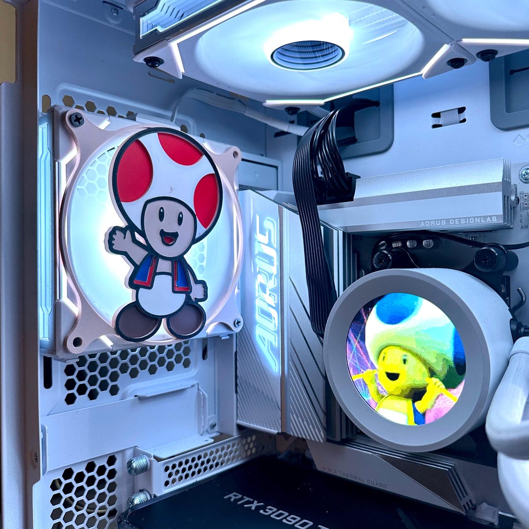 Toad Mario Gaming Computer PC Fan Shroud Grill Cover Custom - Etsy