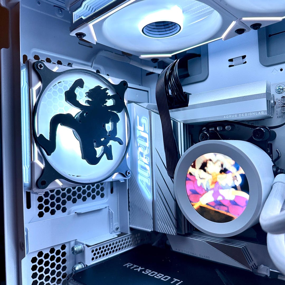 Luffy Sun God Nika Shadow One Piece Gaming Computer PC Fan Shroud Grill ...