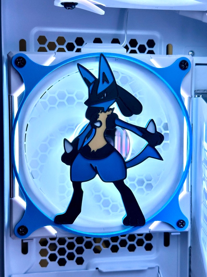 Lucario Pokemon Gaming Computer PC Fan Shroud Grill Cover Custom - Etsy