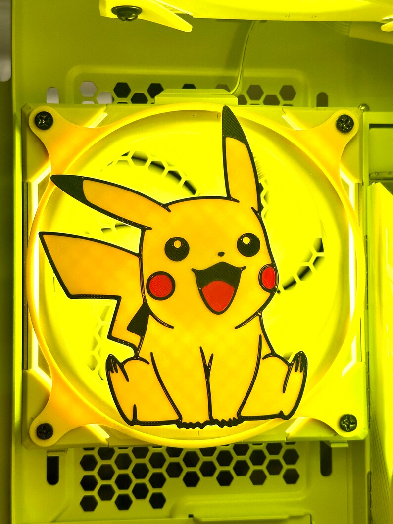 Pikachu Pokemon Gaming Computer PC Fan Shroud Grill Cover Custom - Etsy