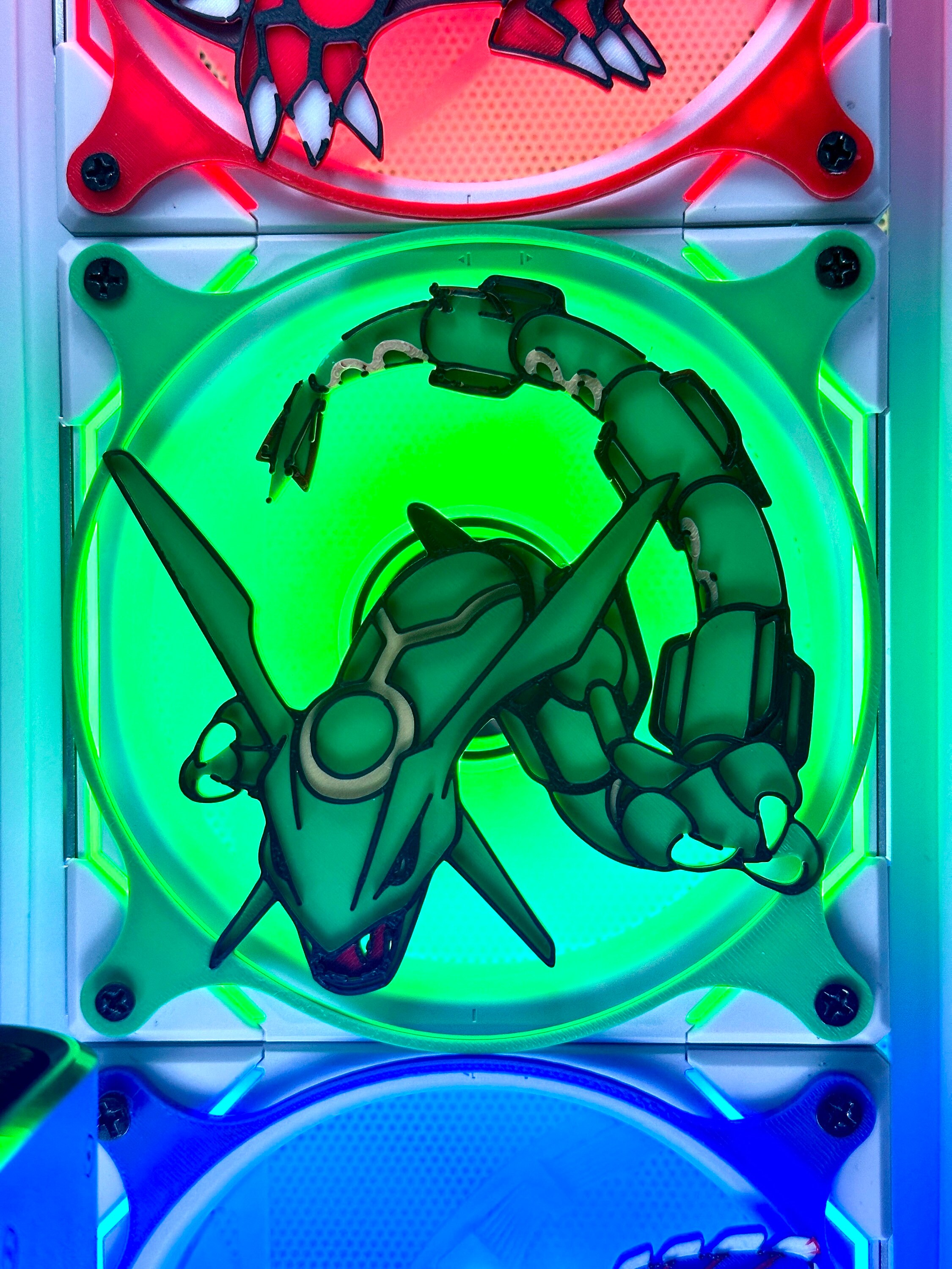 Groundon Rayquaza Kyorge Legendary Gaming Computer PC Fan Shroud Grill ...