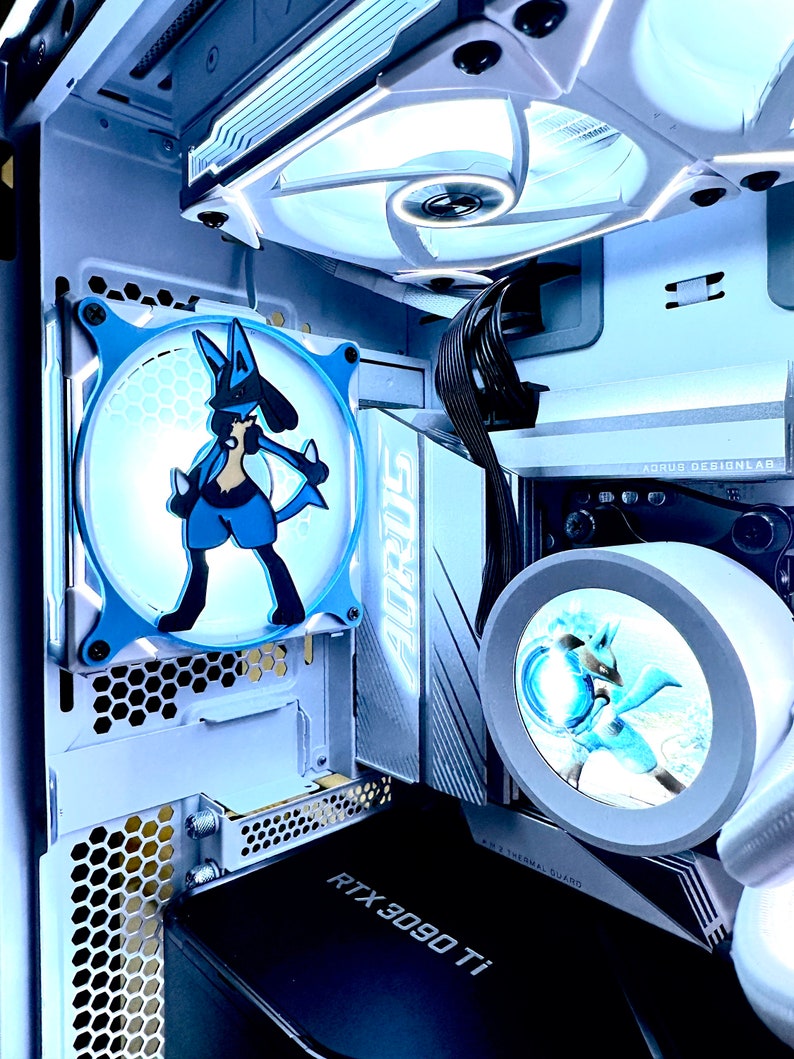 Lucario Pokemon Gaming Computer PC Fan Shroud Grill Cover Custom - Etsy