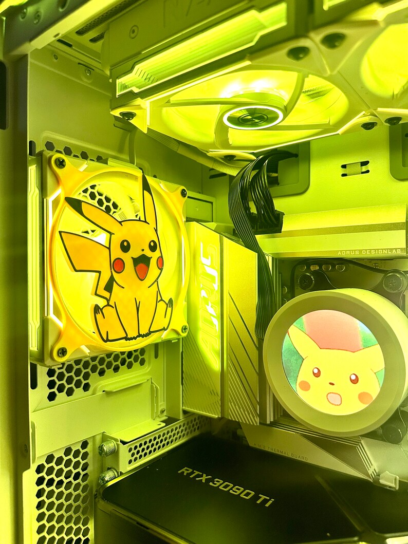 Pikachu Pokemon Gaming Computer PC Fan Shroud Grill Cover Custom - Etsy