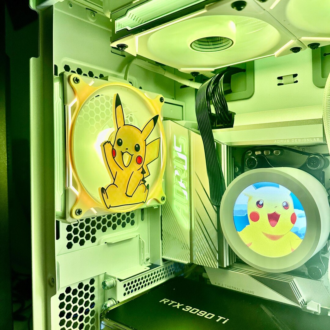 Pichu Pikachu Raichu Pokemon Evolution Gaming Computer PC Fan Shroud ...