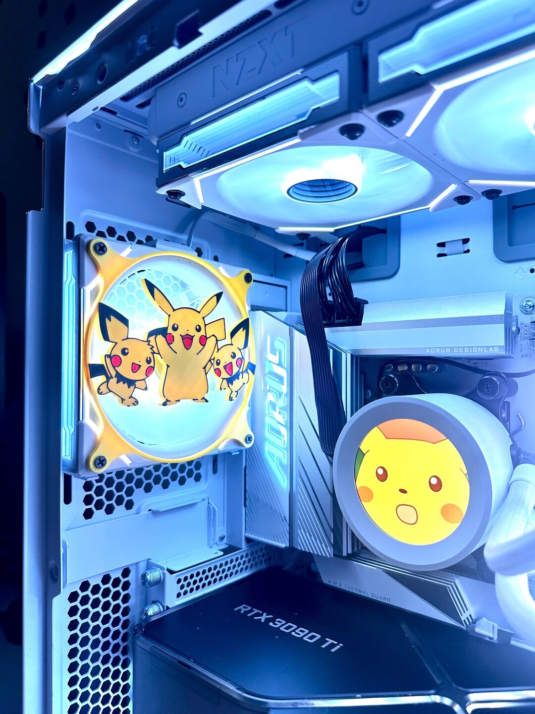 Pikachu Designs V2 Pokemon Evolution Gaming Computer PC Fan Shroud ...