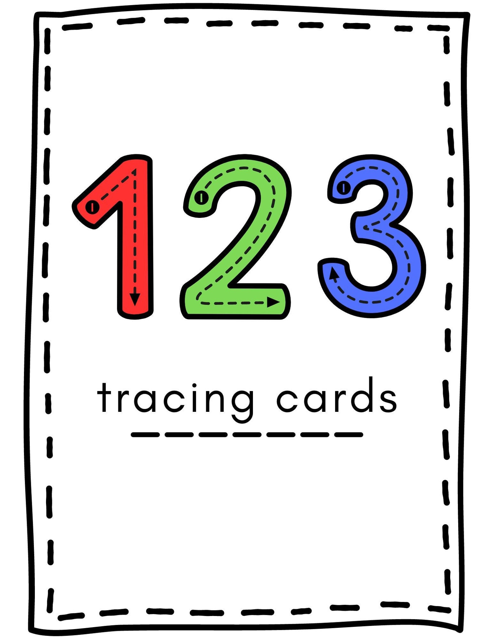Printable Numbers Tracing Cards, 4 Pages, Number Writing Practice ...