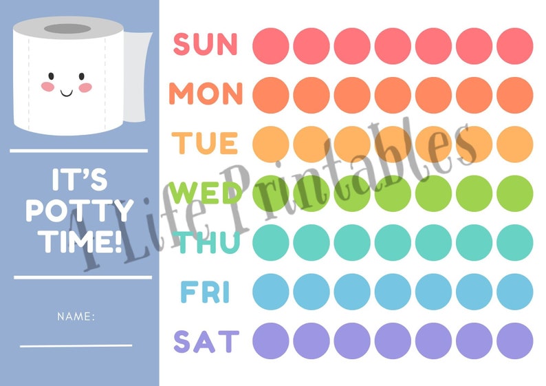 Printable Potty Training Tracker, Potty Training Reward Chart, Toilet ...