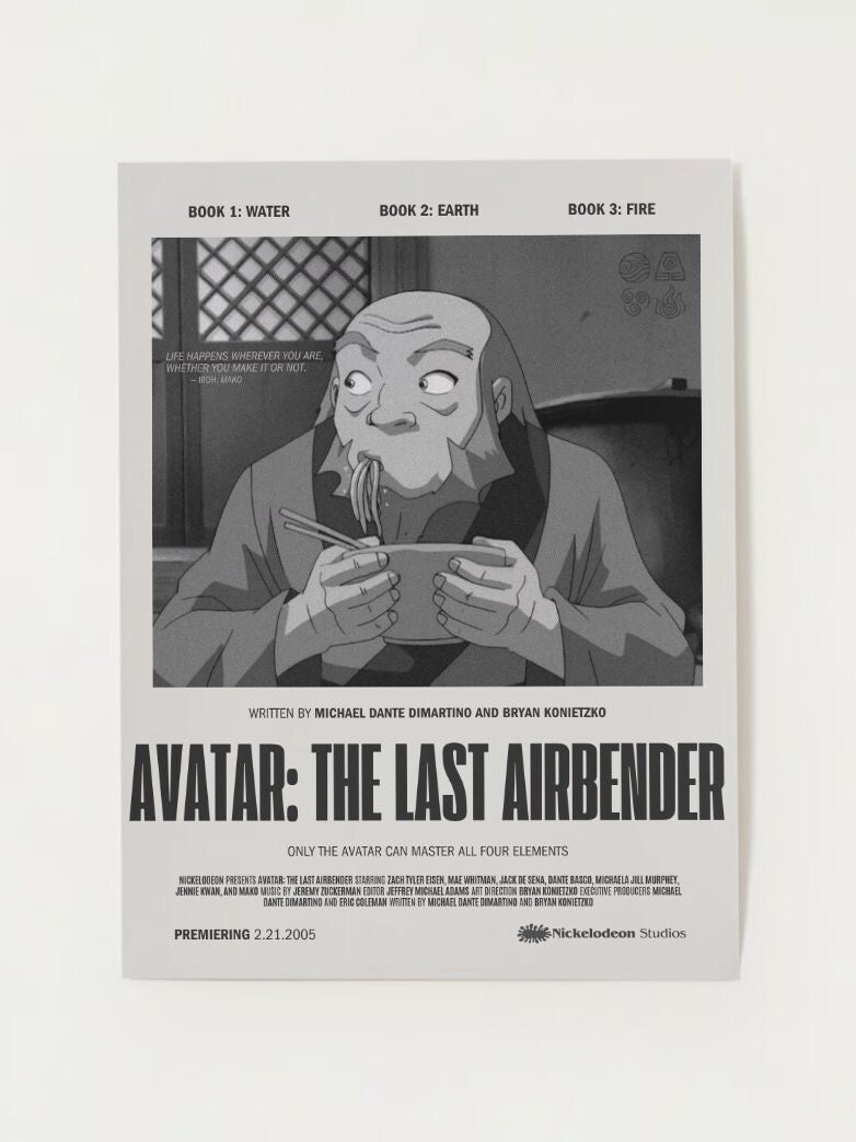Avatar: the Last Airbender Iroh Poster Minimalist Vintage-inspired ...