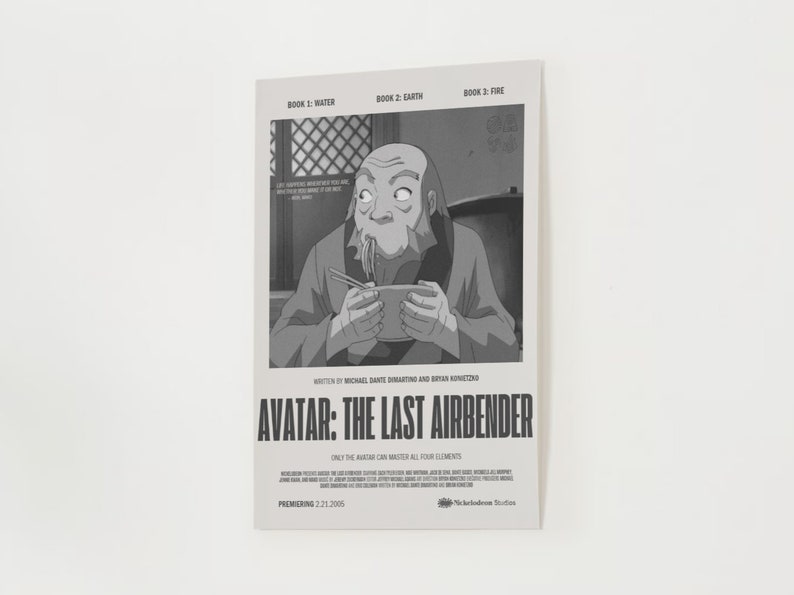 Avatar: the Last Airbender Iroh Poster Minimalist Vintage-inspired ...
