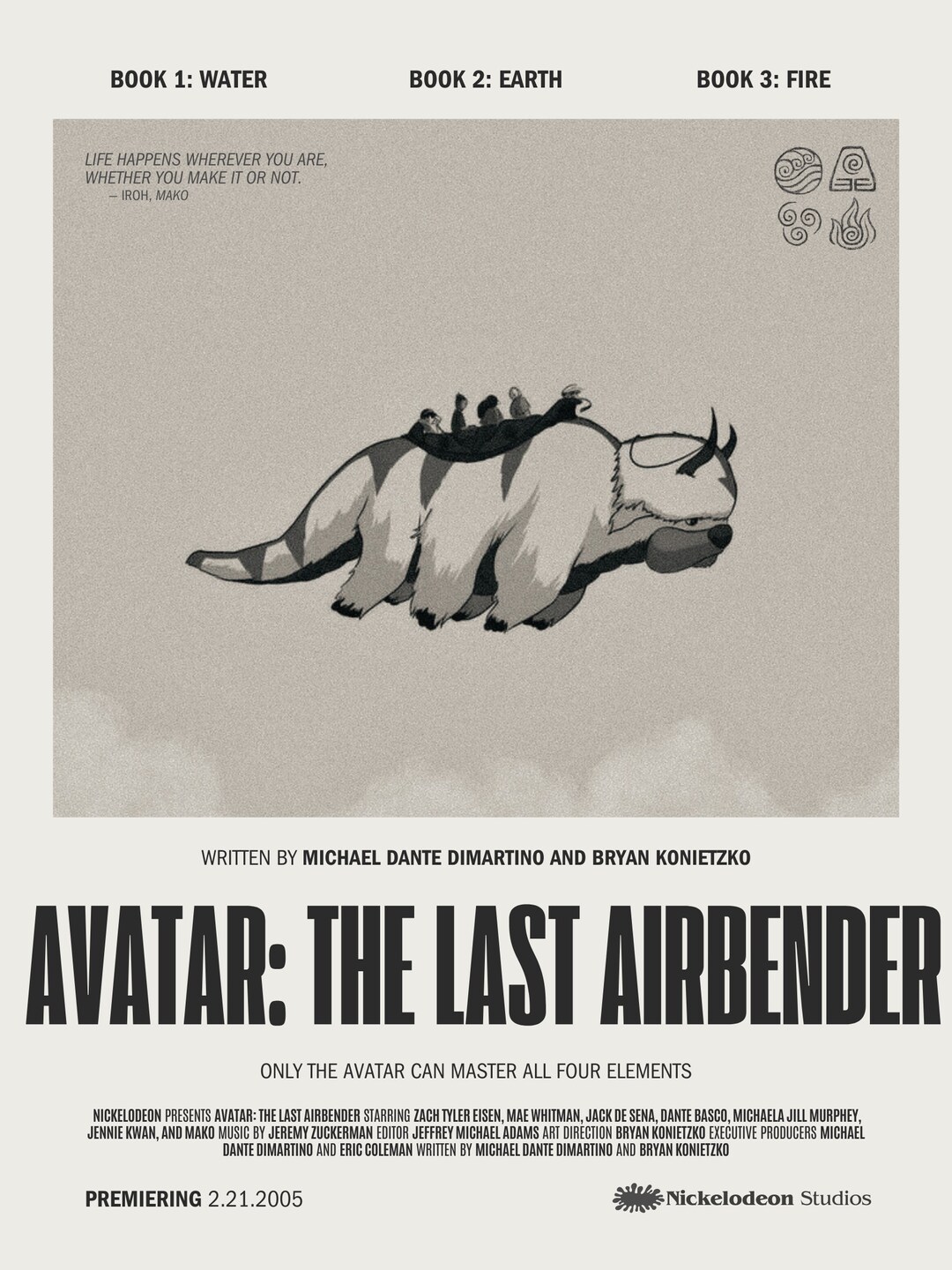 Avatar: the Last Airbender Vintage-inspired Style TV Show Poster ...