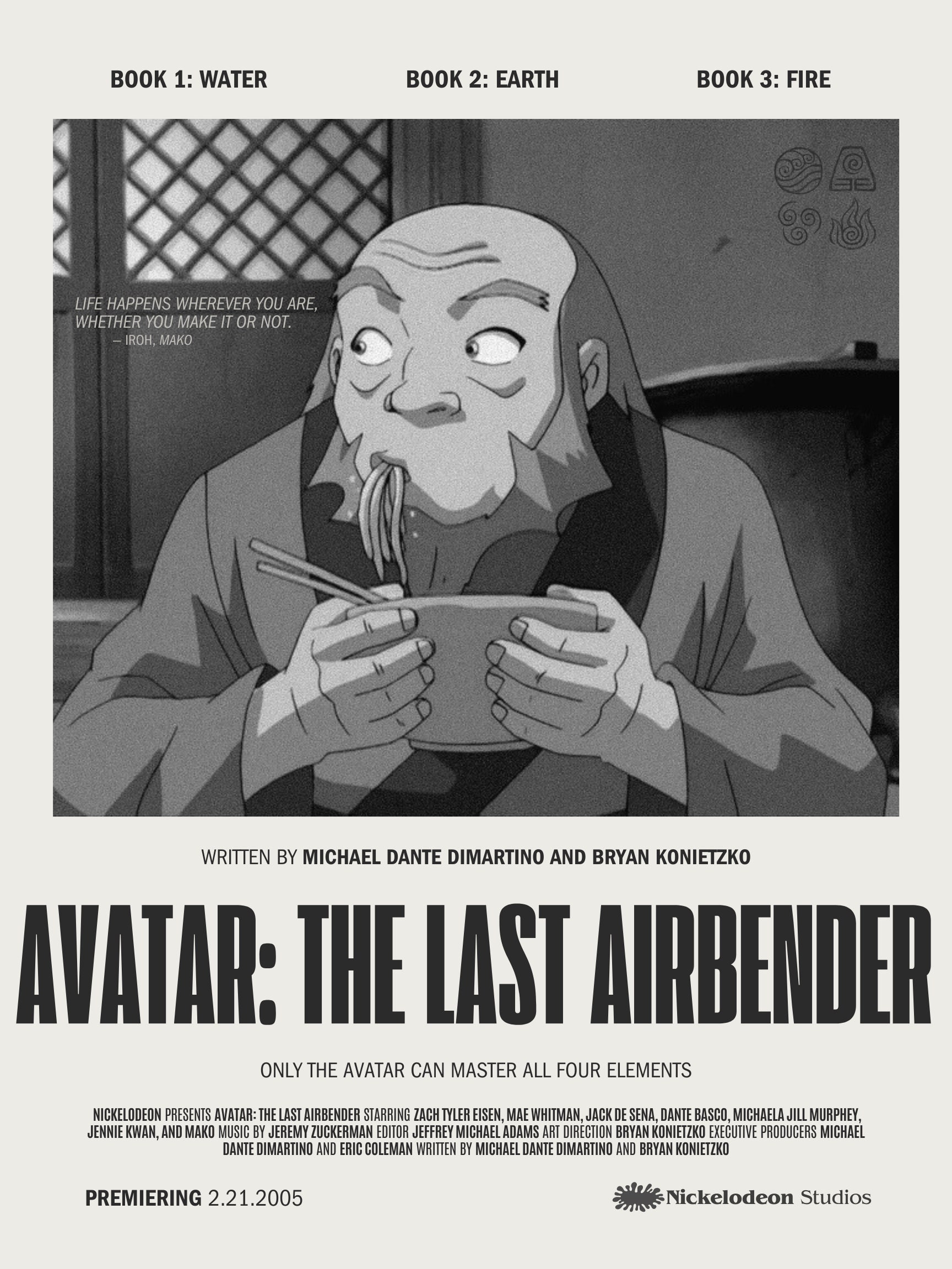 Avatar: the Last Airbender Iroh Poster Minimalist Vintage-inspired ...