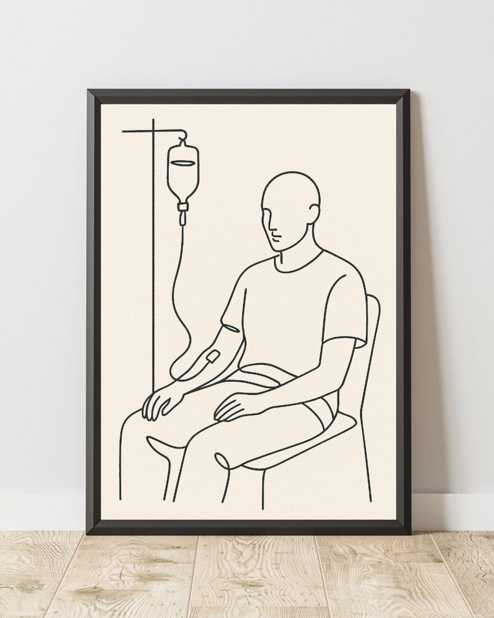 Minimalist Patient IV Drip Line Art: Medical Office Decor (digital ...