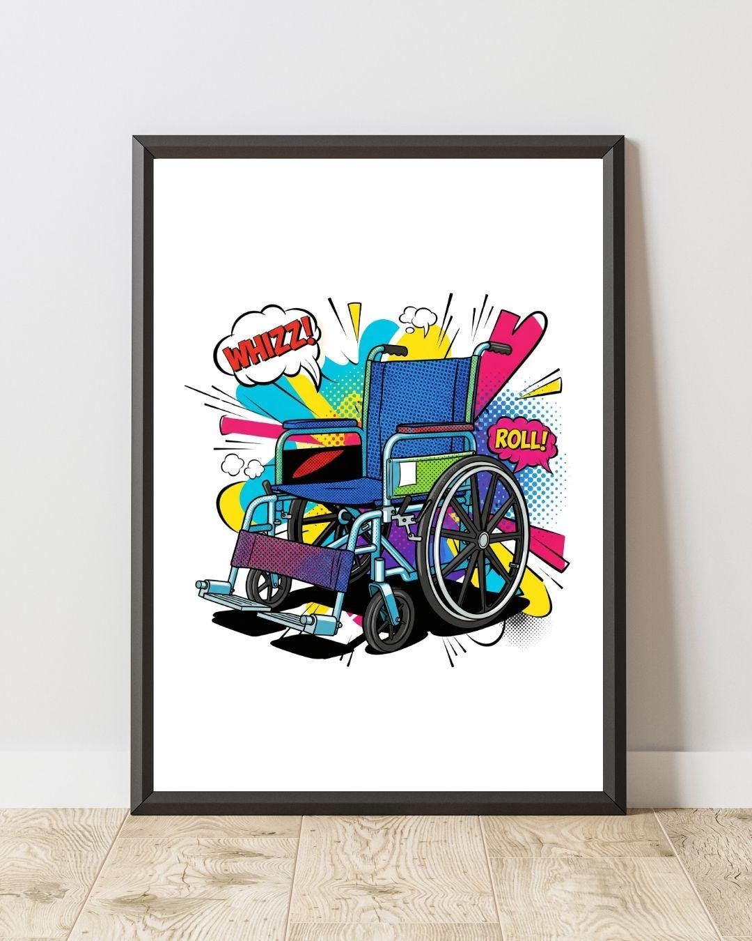 Comic Style Wheelchair Pop Art Print: Disability Empowerment (digital ...