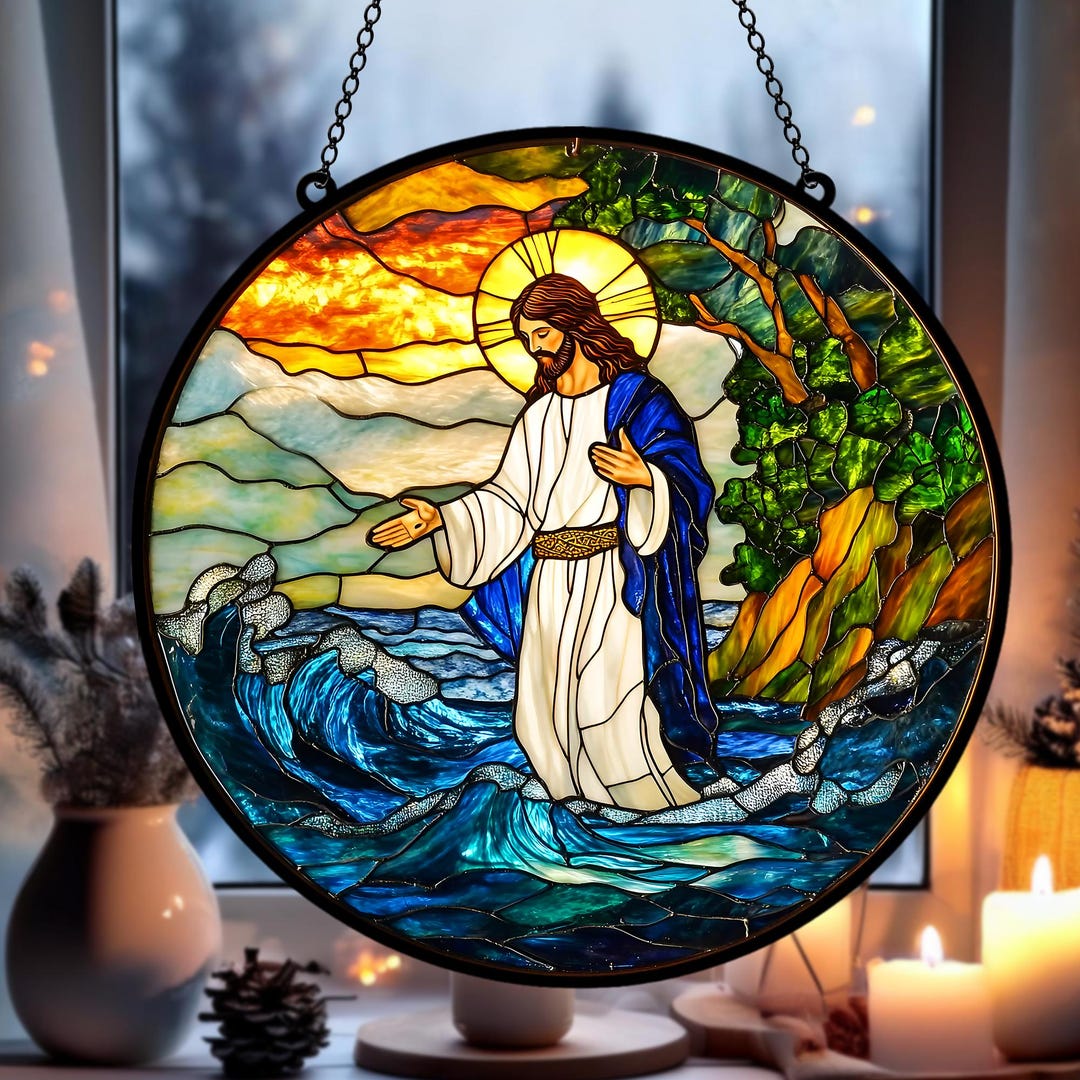 Christian Jesus Christ Ornament, Nativity Suncatcher, Religious ...