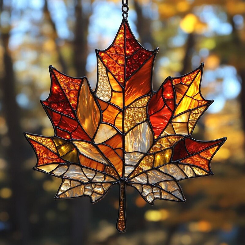 Stained Glass Maple Leaf - Etsy