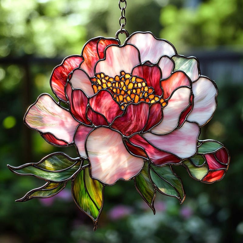 Peony Stained Glass - Etsy