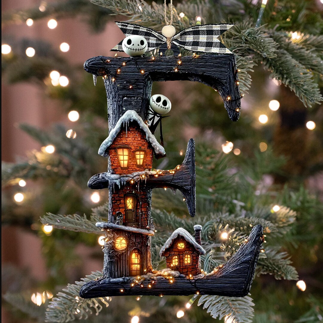 Personalized Christmas Nightmare Letter Ornament, Jack Skellington ...