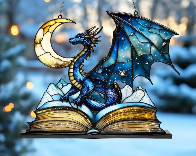 Dragon Stained Glass Window Cling Decal Sticker Window Film Dragoncore ...