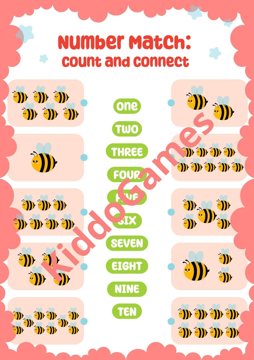 Printable PDF Template Count and Connect Kids Activity - Etsy