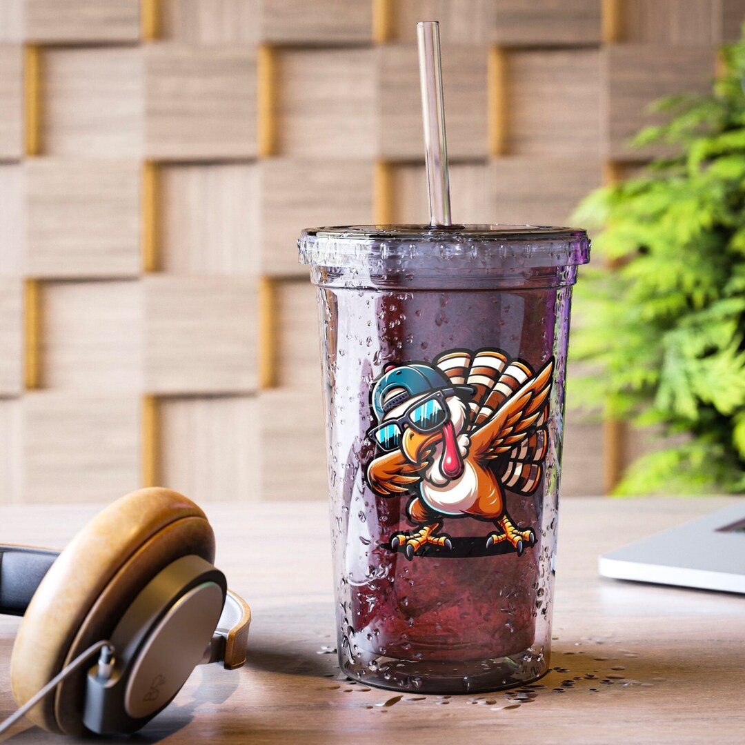 Thanksgiving Turkey Dab, Plastic Cup, Iced Coffee Cup, Suave Acrylic ...