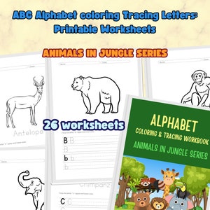 A-Z Animal Alphabet Coloring and Tracing Workbook for Preschool ...