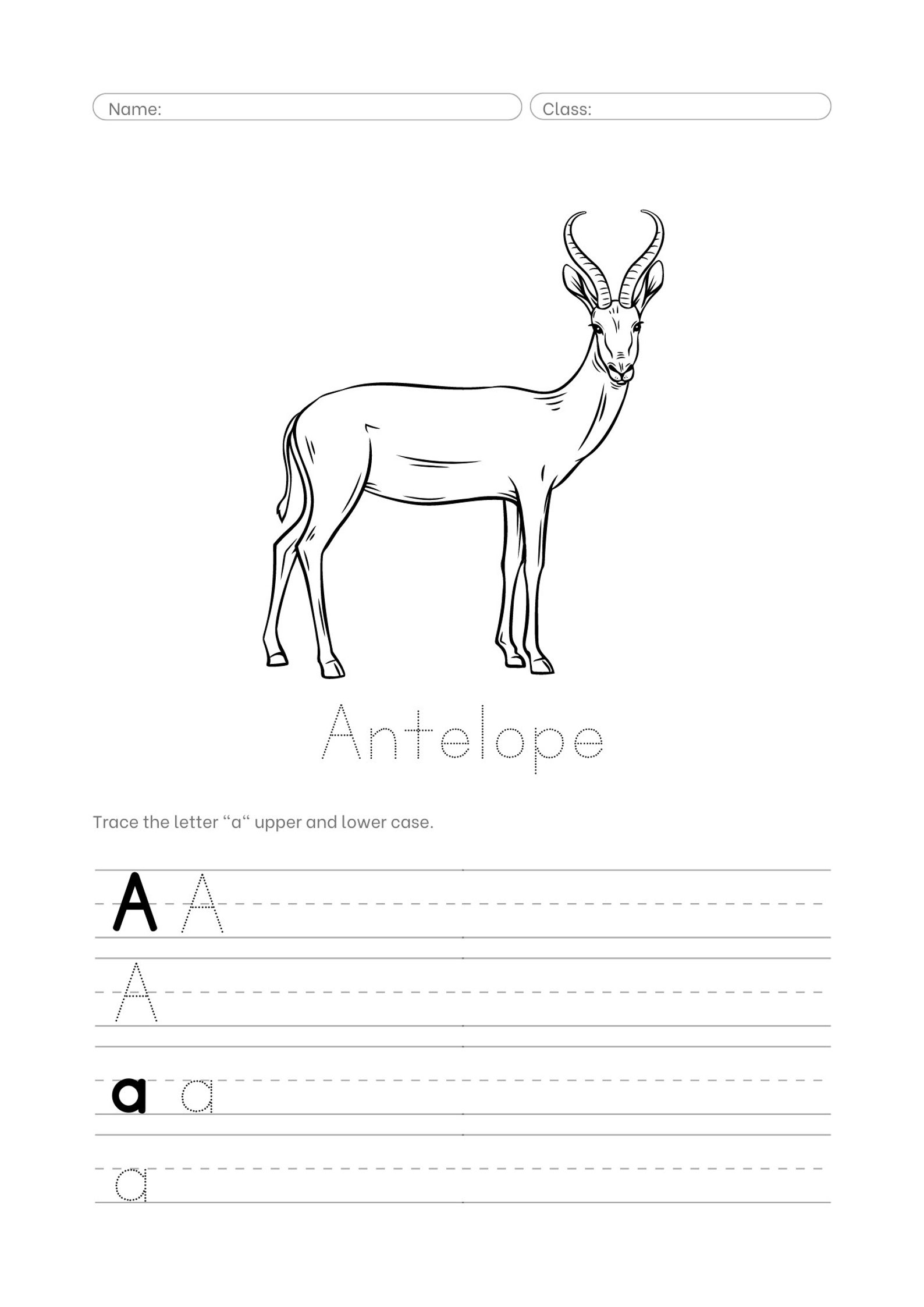A-Z Animal Alphabet Coloring and Tracing Workbook for Preschool ...