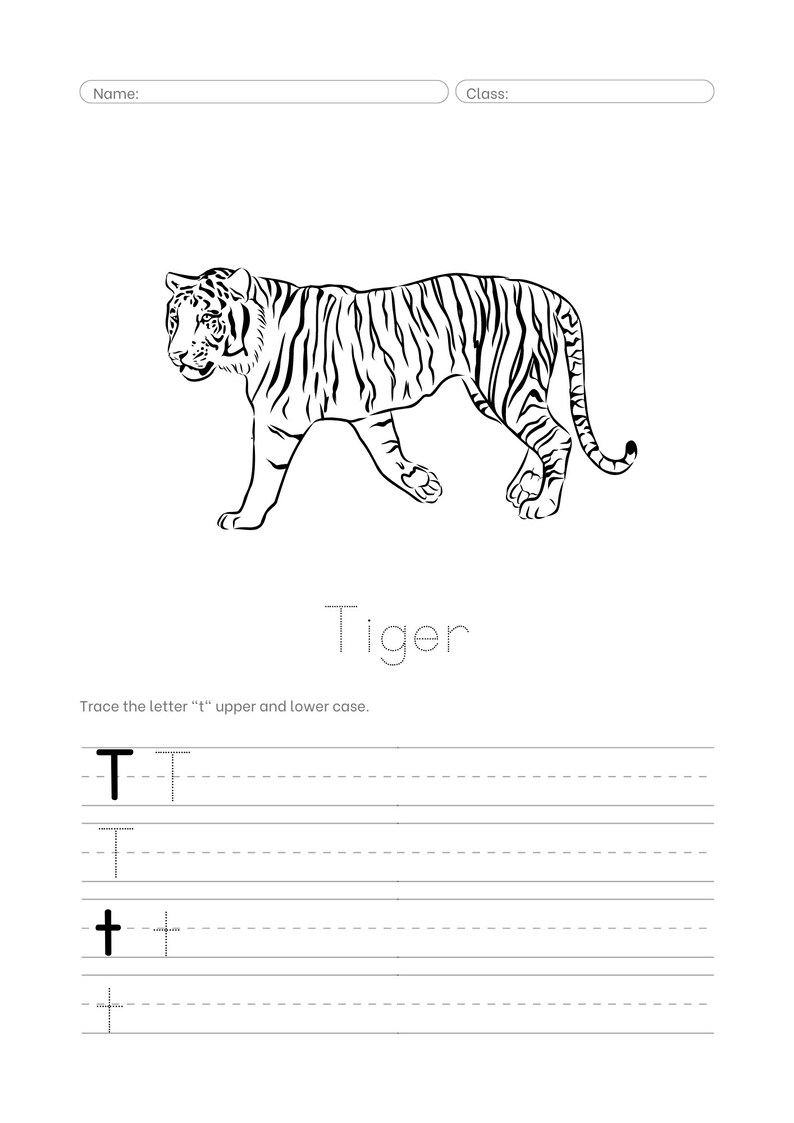 A-Z Animal Alphabet Coloring and Tracing Workbook for Preschool ...