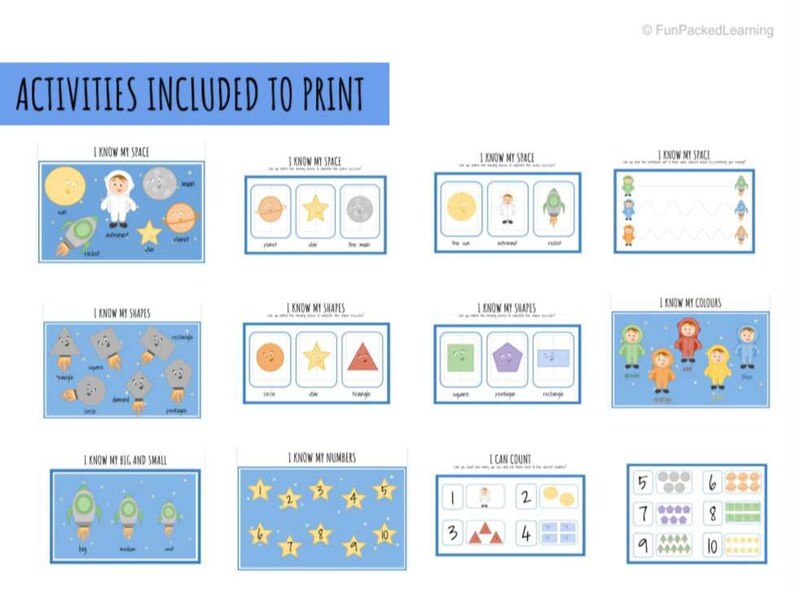 Space Themed Busy Book Printable | Toddler Book | Fun Learning ...