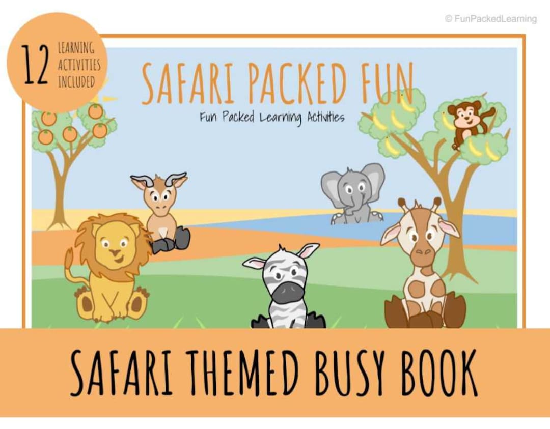 Safari Themed Busy Book Printable | Toddler Book | Fun Learning ...