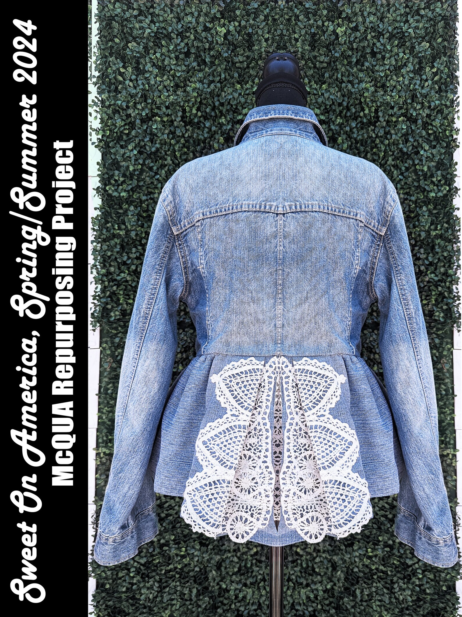 Victorian Reconstructed Denim Jacket With Peplum and Lace Applique - Etsy