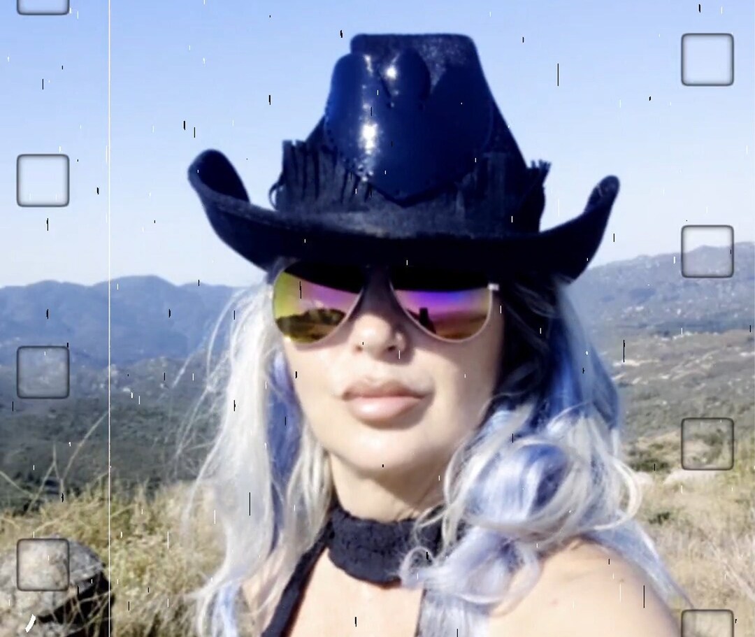 Cowboy Hat Boho Black Cowgirl Hat With Black Heart and Felt Fringe ...