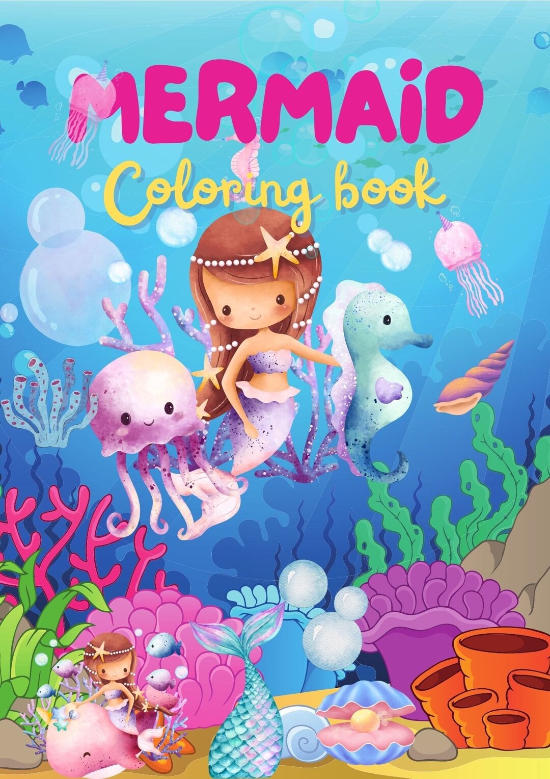 Printable Mermaid Coloring Book - Etsy